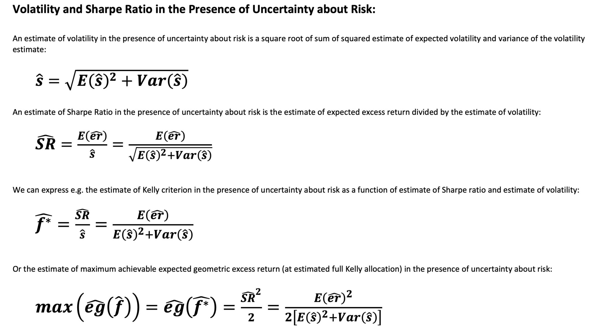 The Kelly criterion in the presence of uncertainty about risk - Outcast ...